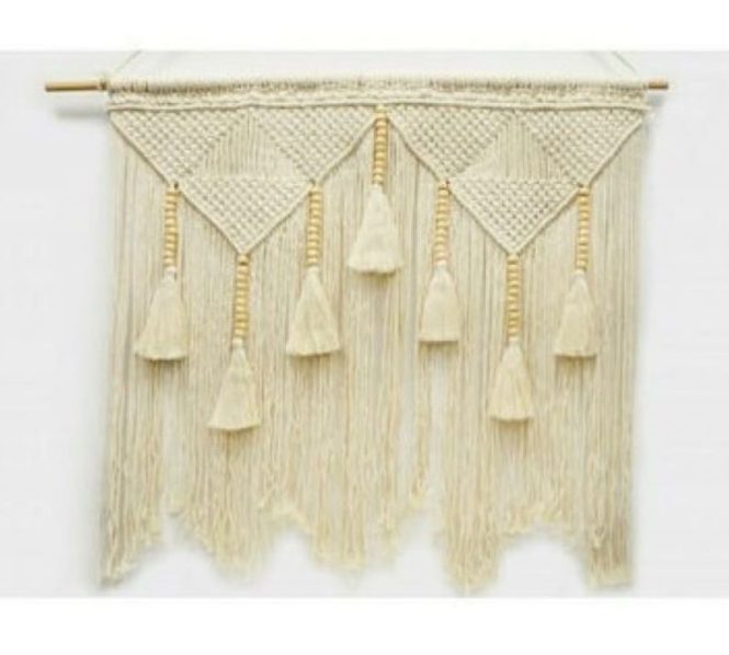 Κουρτίνα Μακραμέ, 1,10cm x 1m, Με Ξύλινες Χάντρες - Κόνδης - Αγροτικά ...